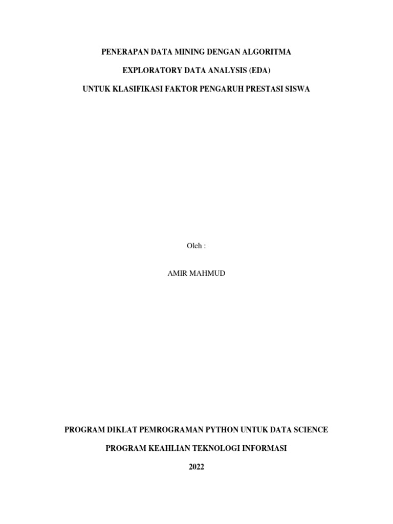 LAPORAN TUGAS AKHIR DATA SCIENCE BOE (AMIR MAHMUD) | PDF