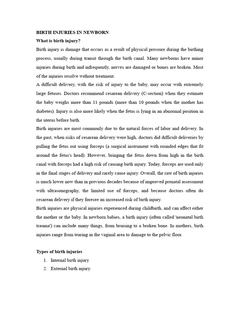 DR Nwankwo's Birth Injury | PDF | Childbirth | Human Diseases And Disorders