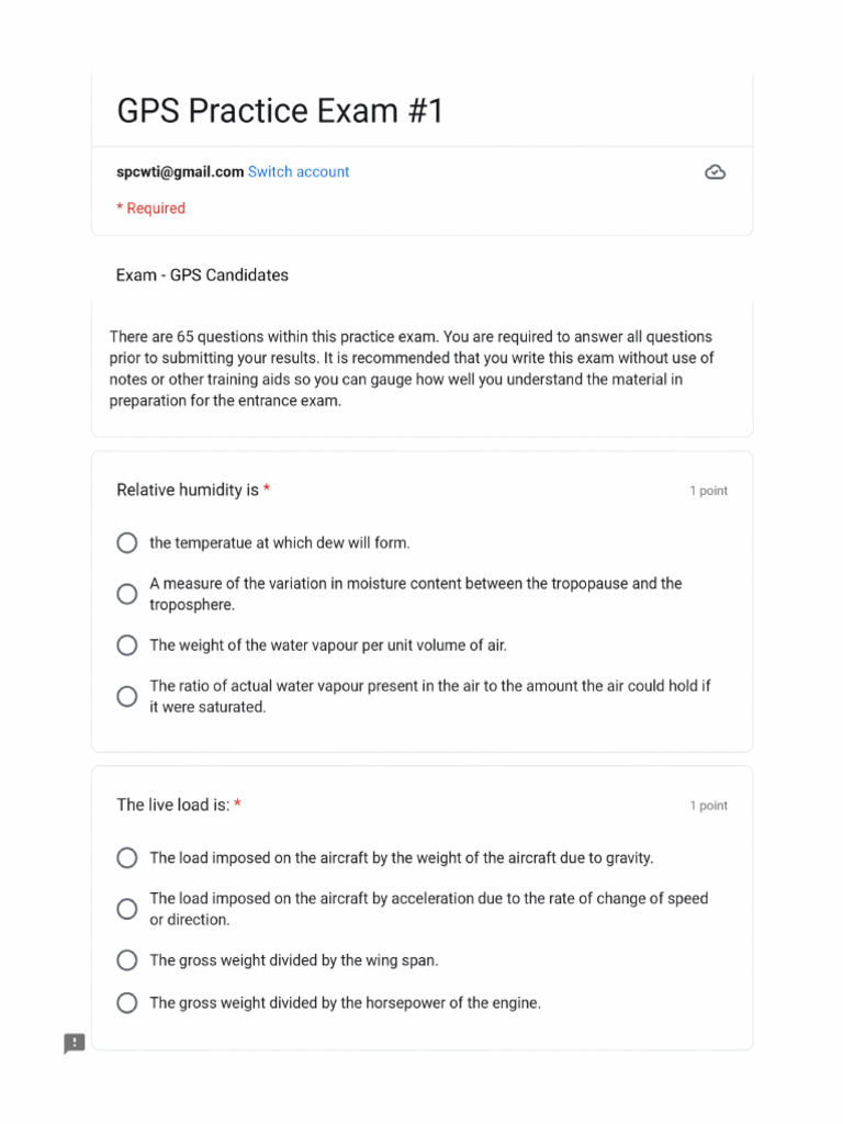 GPS Practice Exam #1 | PDF