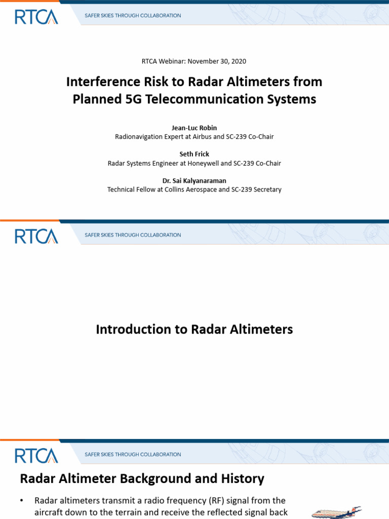 Slides 5G Interference Risk To Radar Altimeters | PDF | Radio Spectrum ...