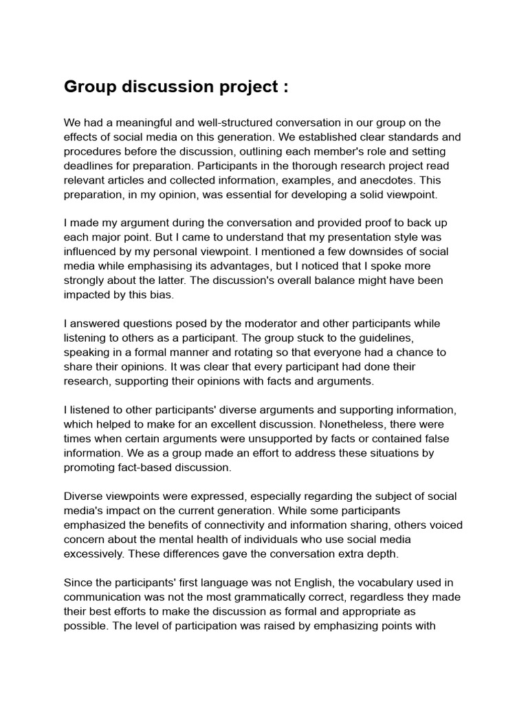 Social Media Impact Group Discussion | PDF | Social Media | Popular ...