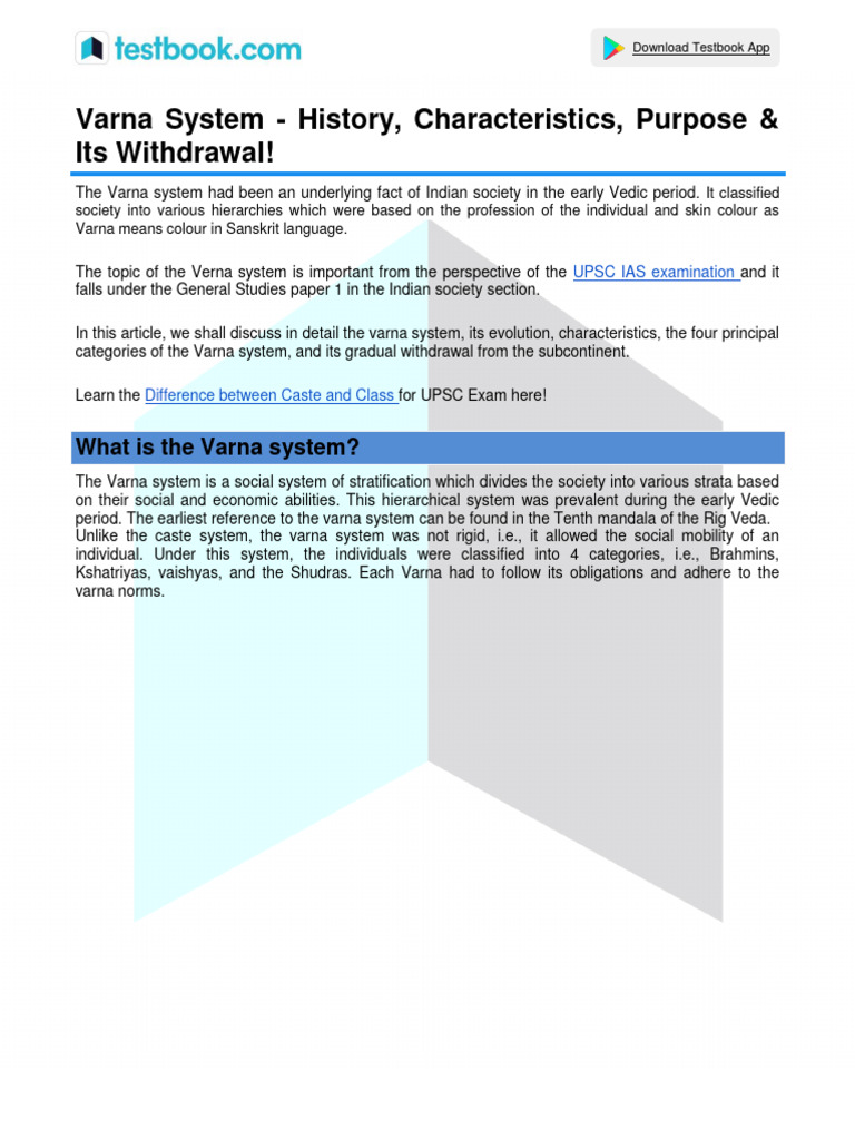 Varna System 6567ee73 | PDF | Social Science