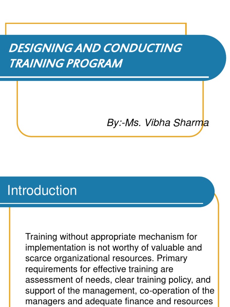 Designing and Conducting Training Program | Facilitator | Lesson Plan Designing and Conducting Training Program | Facilitator | Lesson Plan