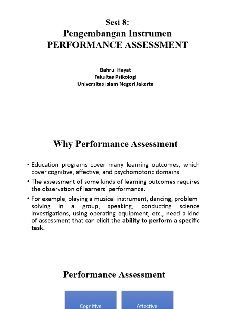 Sesi 8 Pengembangan Performance Assessment | PDF | Rubric (Academic ...