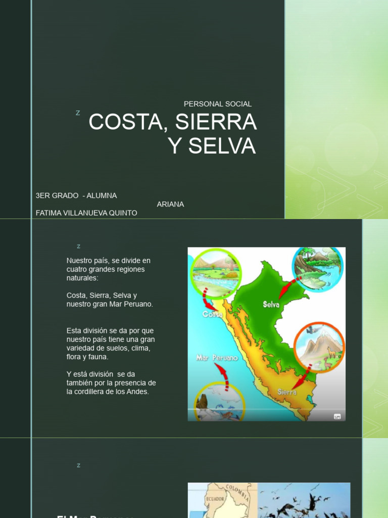 Exposición Costa Sierra Selva y El Mar Peruano | PDF