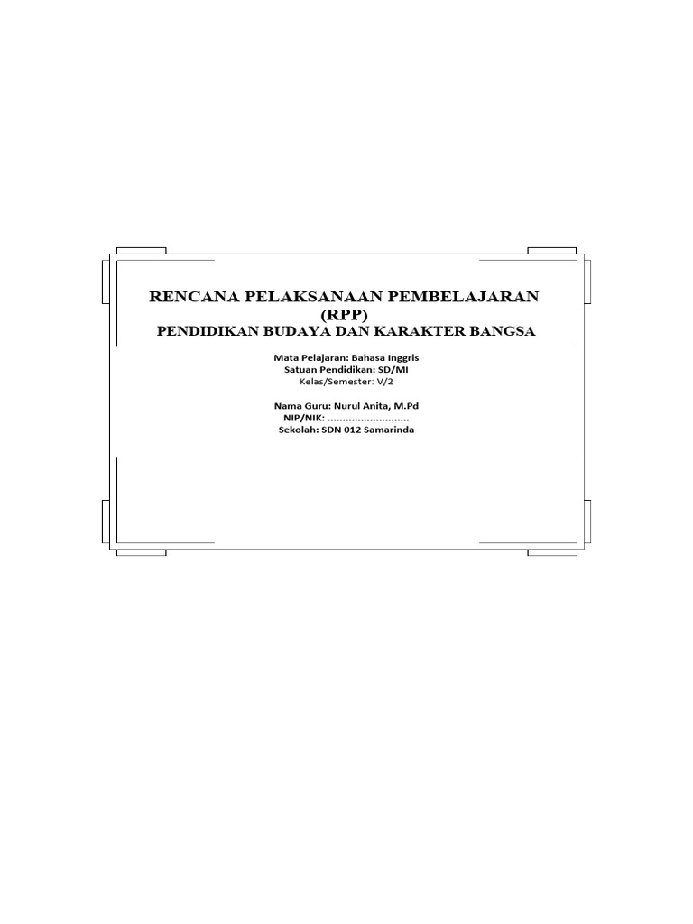RPP Kelas 5 Semester 2 | PDF