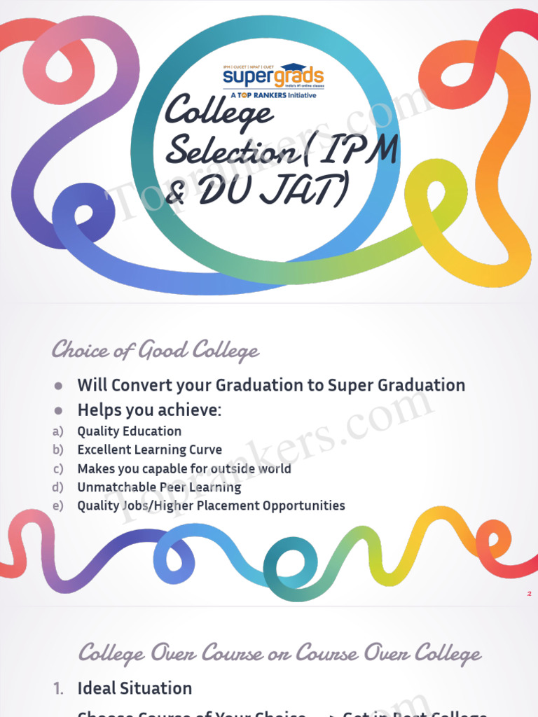 College Selection IPM and DU JAT5804900 | PDF | Business | Computers