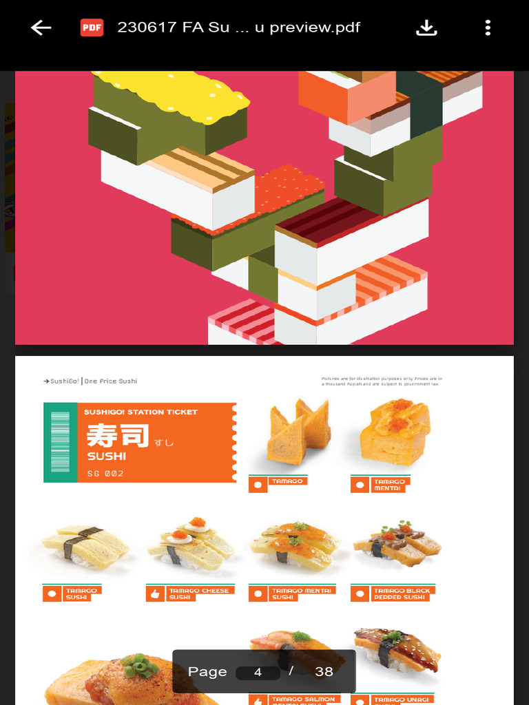 Sushi Go Menu and Pricing Details | PDF