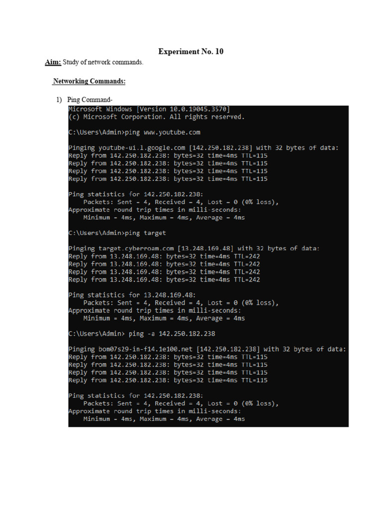 Computer Network Experiment No.10 | PDF Computer Network Experiment No.10 | PDF