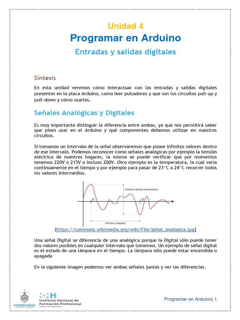 Clase 4 ARDUINO HONDURAS | PDF | Arduino | Señal analoga