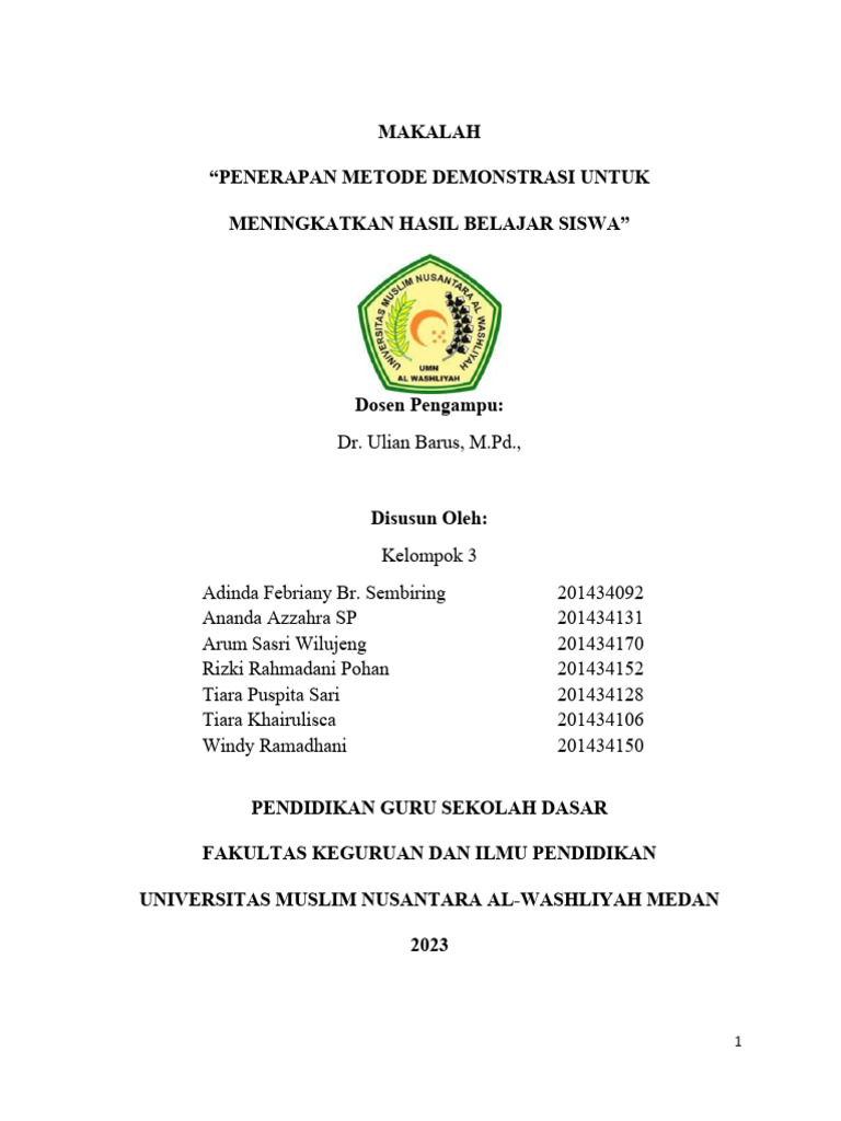 Metode Demonstrasi untuk Hasil Belajar SD | PDF | Seni | Sains & Matematika