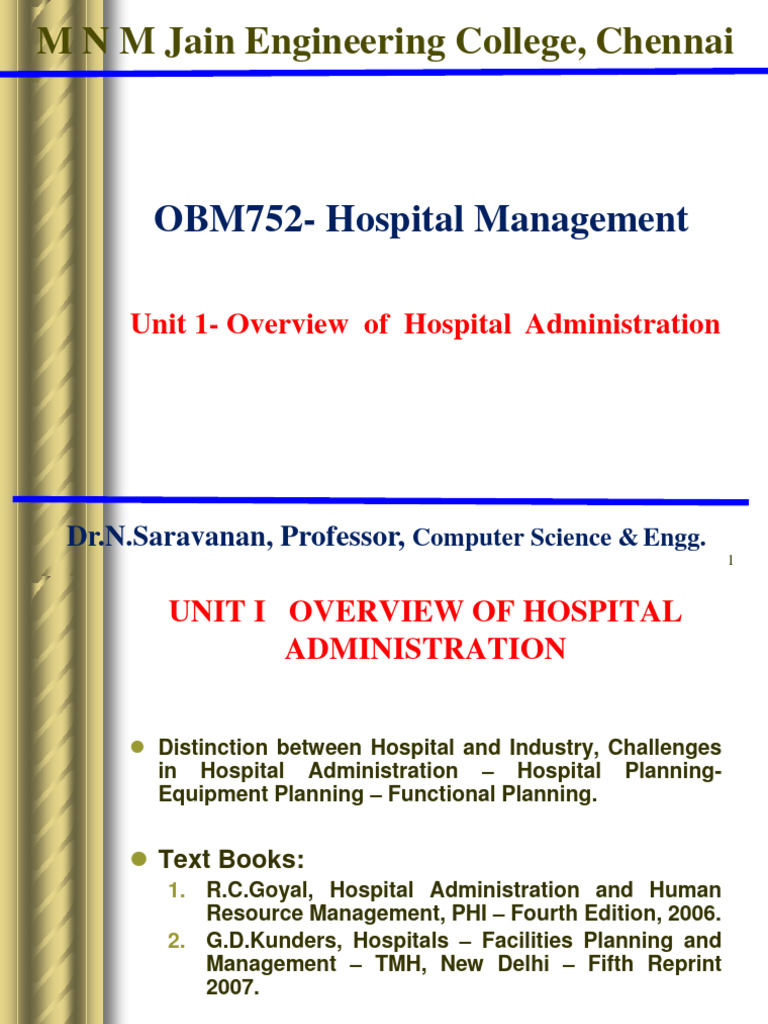 Hospital Managment Unit 1 Pdf Hospital Health Care