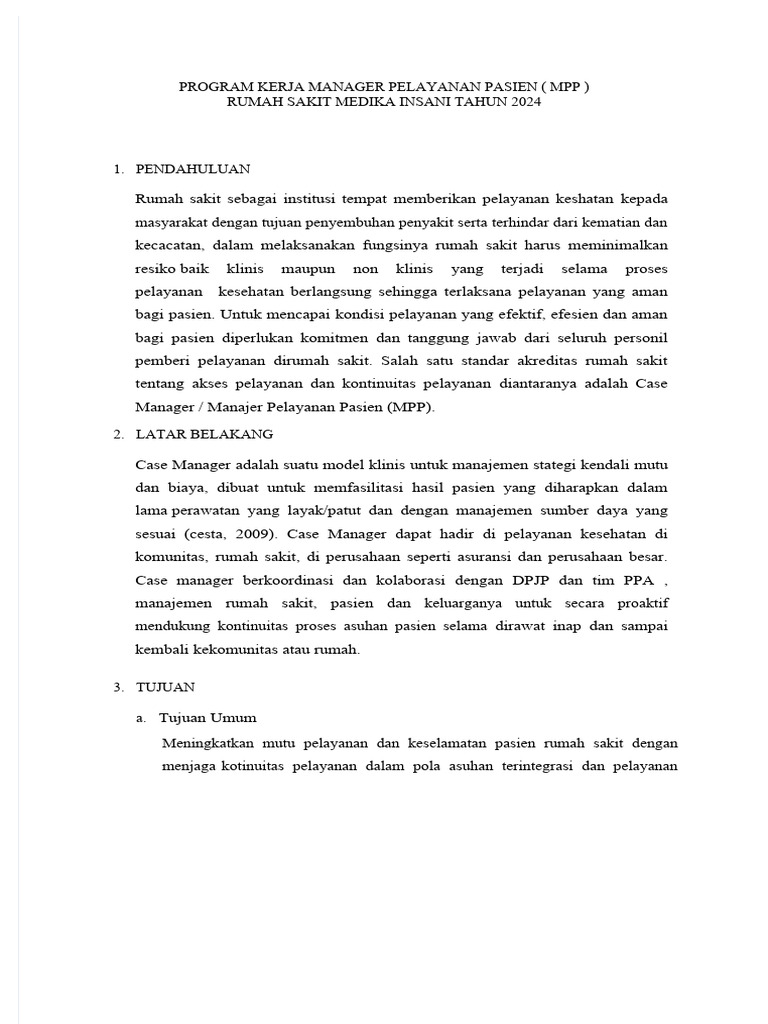 Program Kerja MPP | PDF