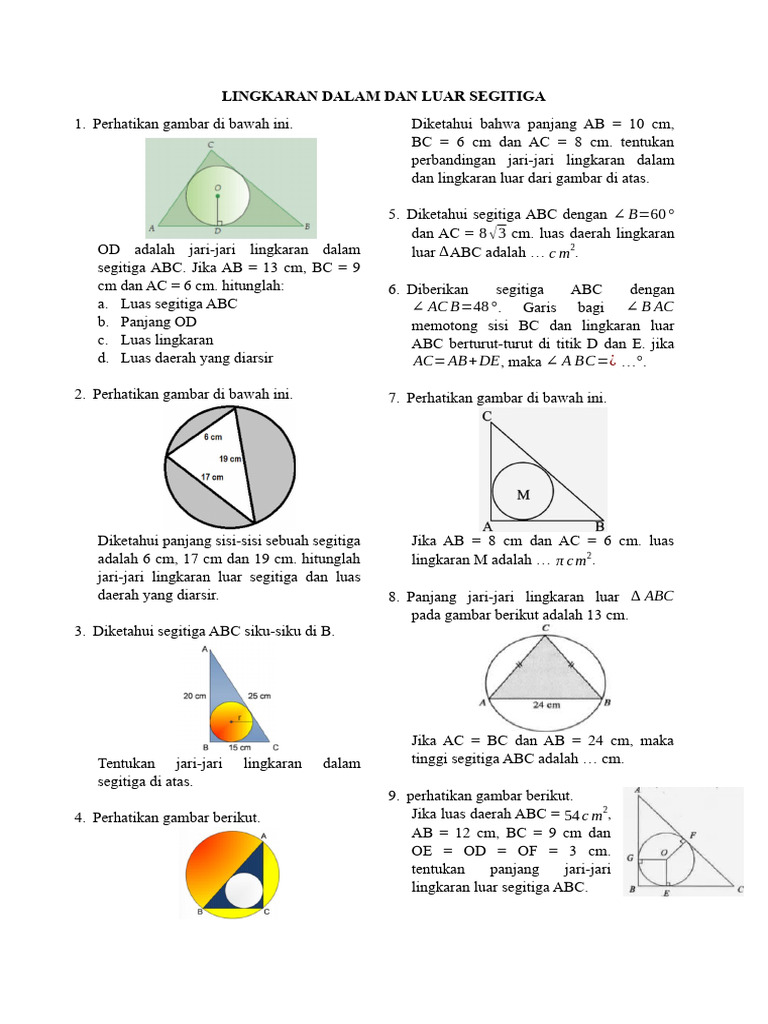Lingkaran Luar & Dalam Segitiga | PDF | Metode & Bahan Ajar