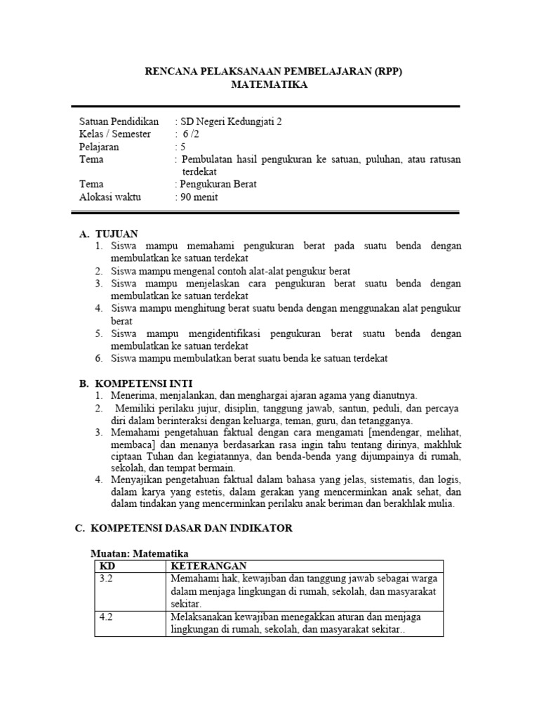 Kelas 6 RPP | PDF