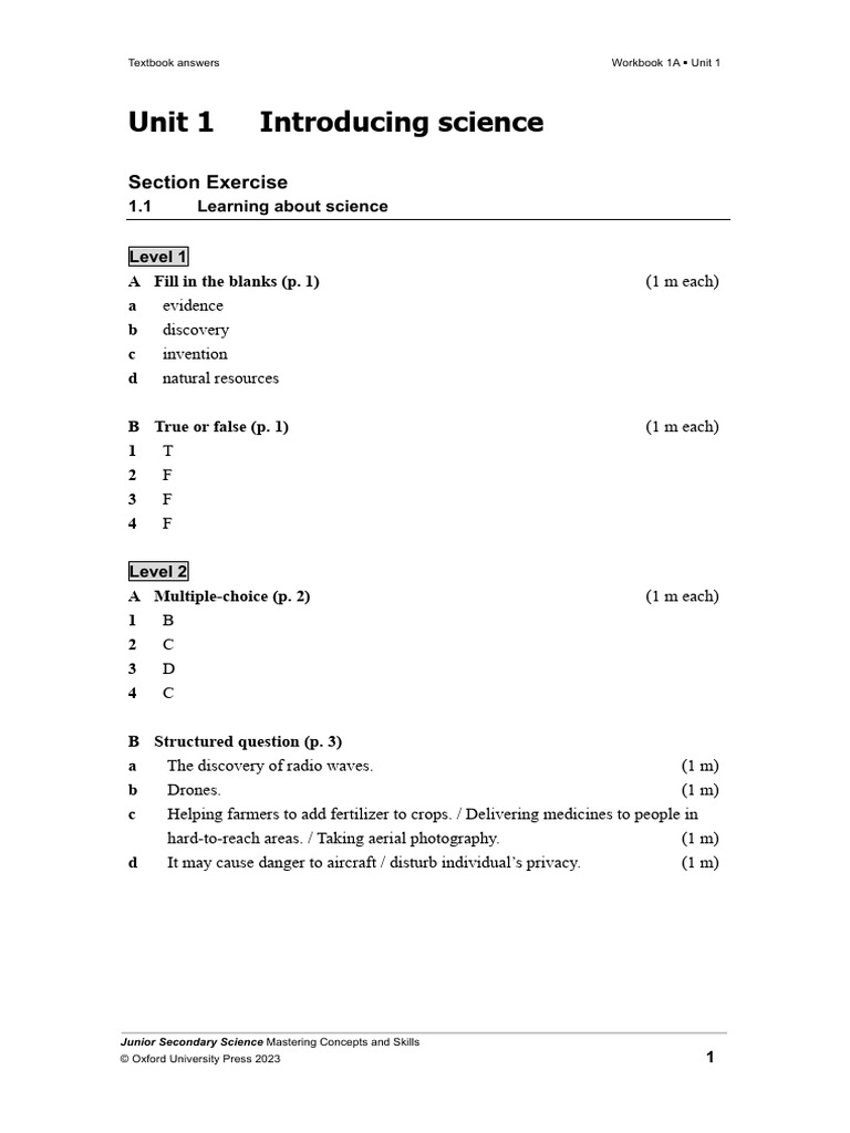 Jsci Ans wb1 e | PDF | Litre