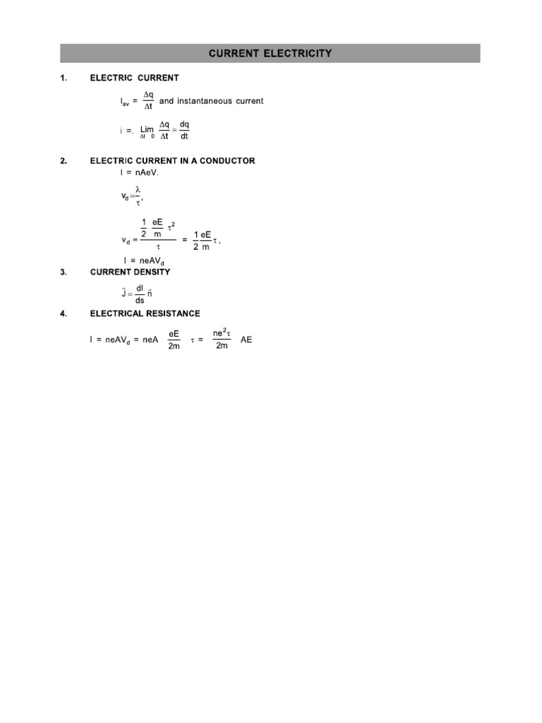 Current Electricity | PDF