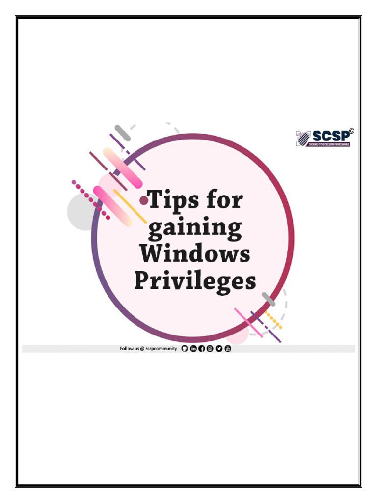 Windows Privilege Escalation Cheat Sheet | PDF