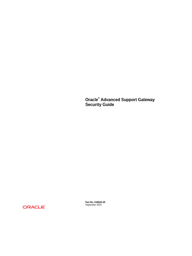 Oracle Advanced Support Gateway Security Guide: Part No: E40643-49 | PDF | Virtual Private ...