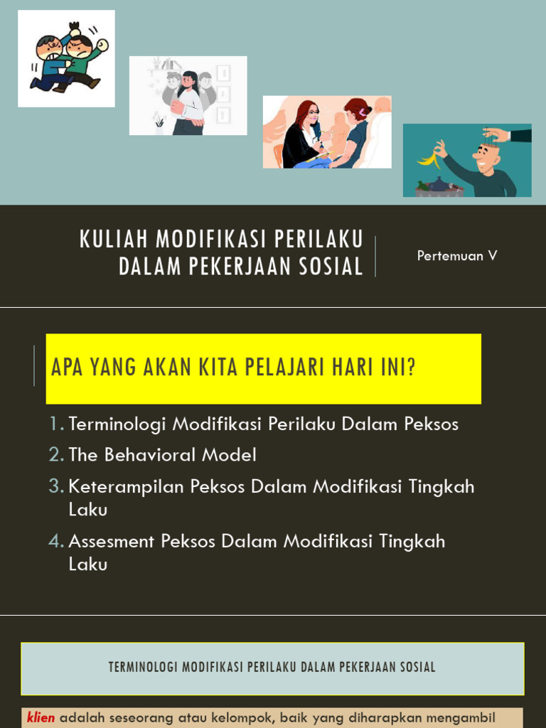 Modifikasi Perilaku dalam Pekerjaan Sosial | PDF