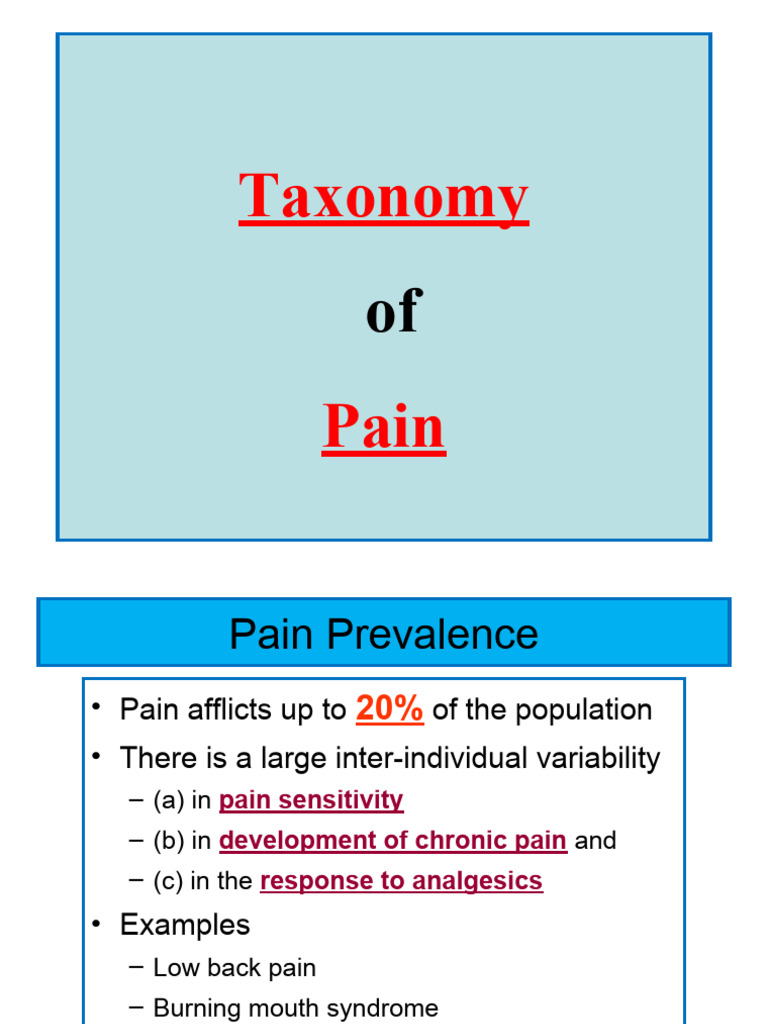 Pain Definitions and Taxonomy of Pain | PDF | Pain | Peripheral Neuropathy