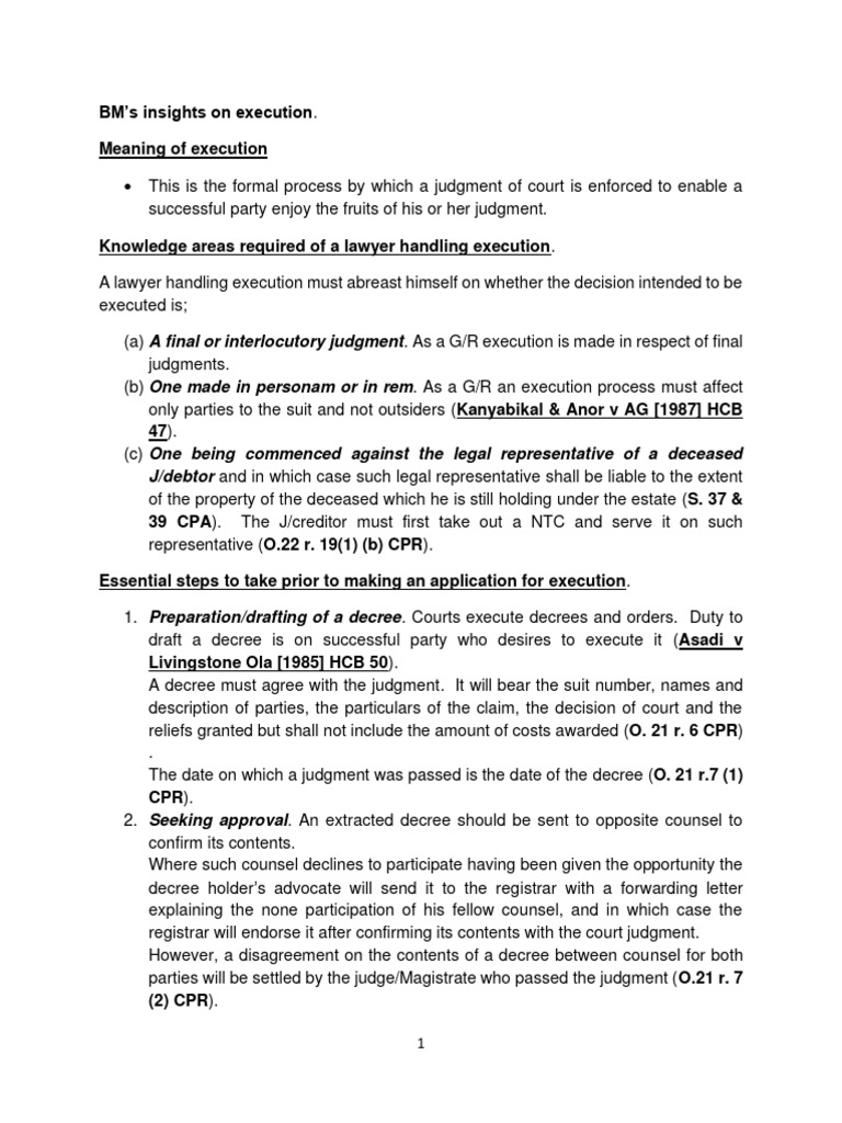 Execution Process in Legal Judgments | PDF | Judgment (Law) | Justice