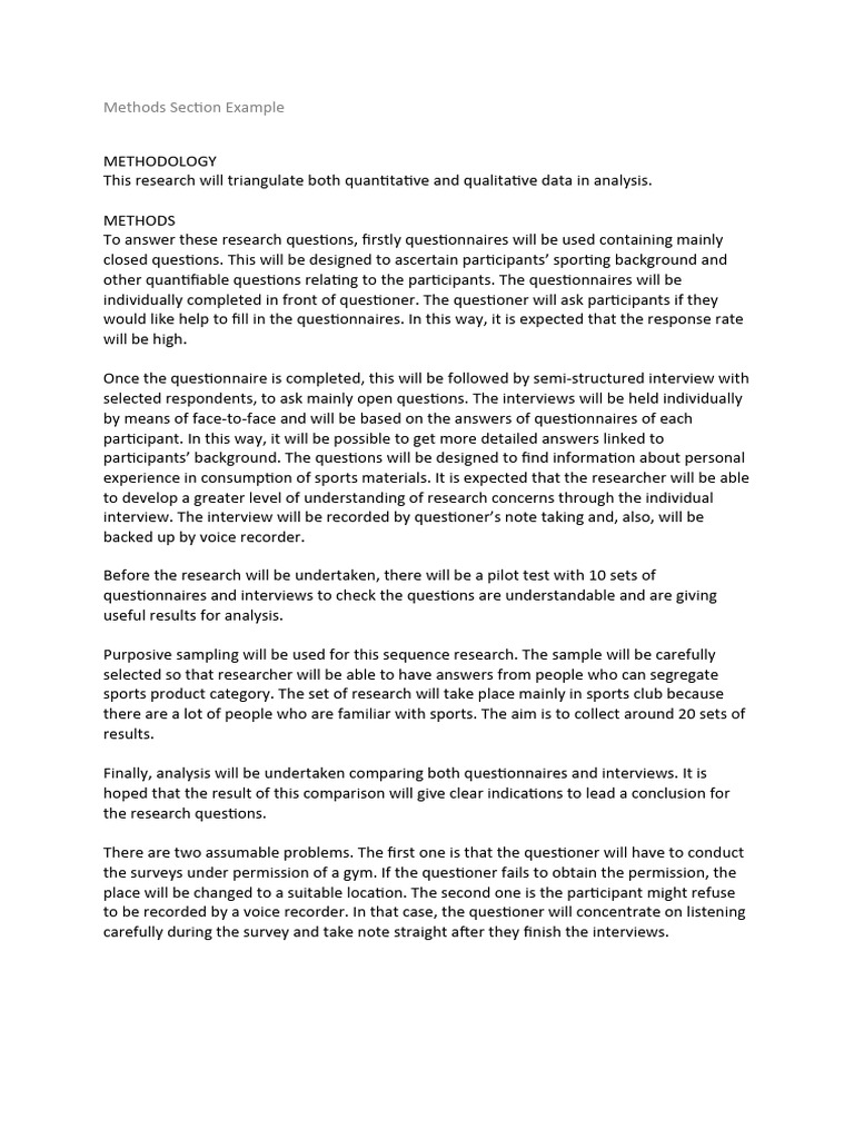 7 1 Methods Section Example Pdf Methodology Survey Methodology