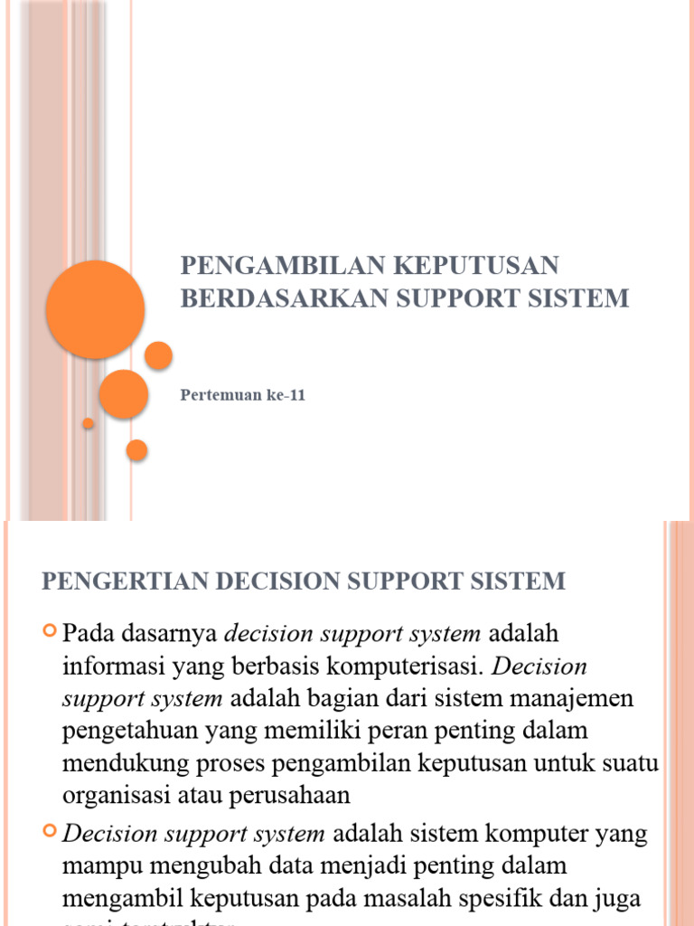 Decision Support System | PDF | Karier & Perkembangan
