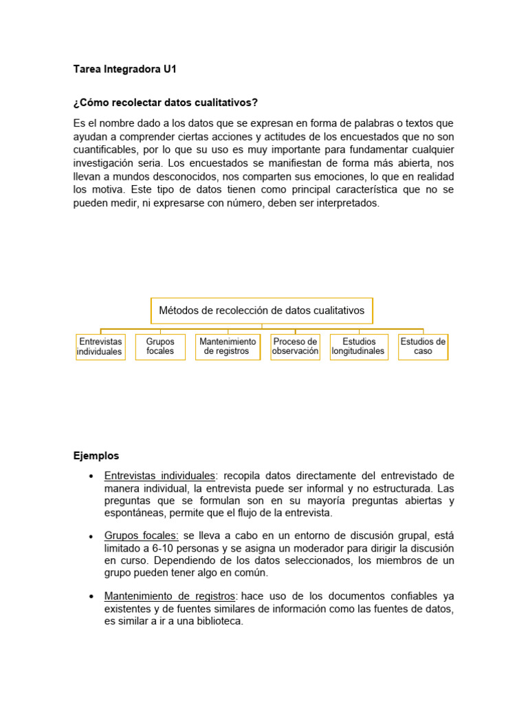 Tarea Integradora 1 U1 | PDF | Investigación cuantitativa | Experimentar