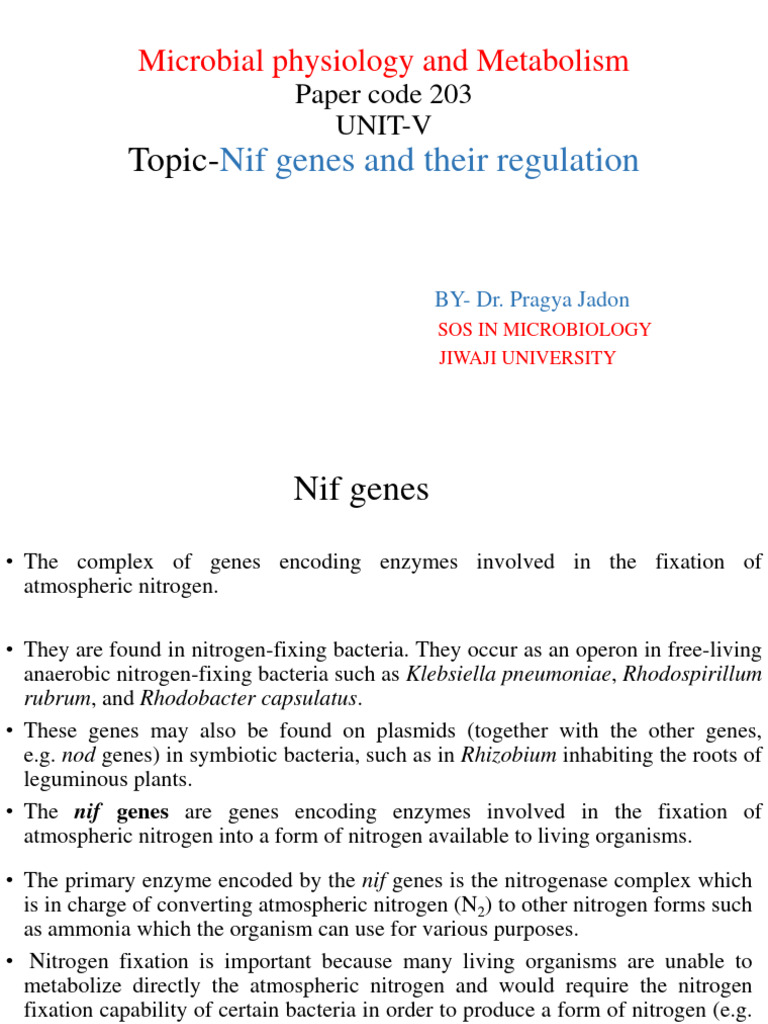 Microbial Physiology and Metabolism: Paper Code 203 Unit-V | PDF ...