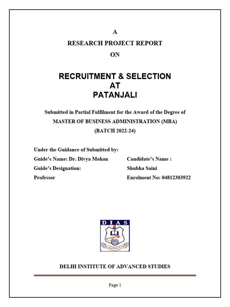 Project DIAS | PDF | Business | Self-Improvement