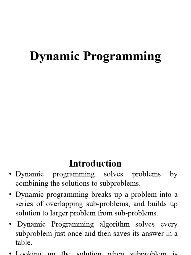 Dynamic Prog Pdf Dynamic Programming Mathematical Logic