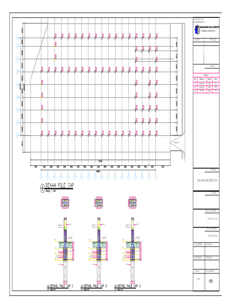002 Denah Pile Cap-Layout1 | PDF