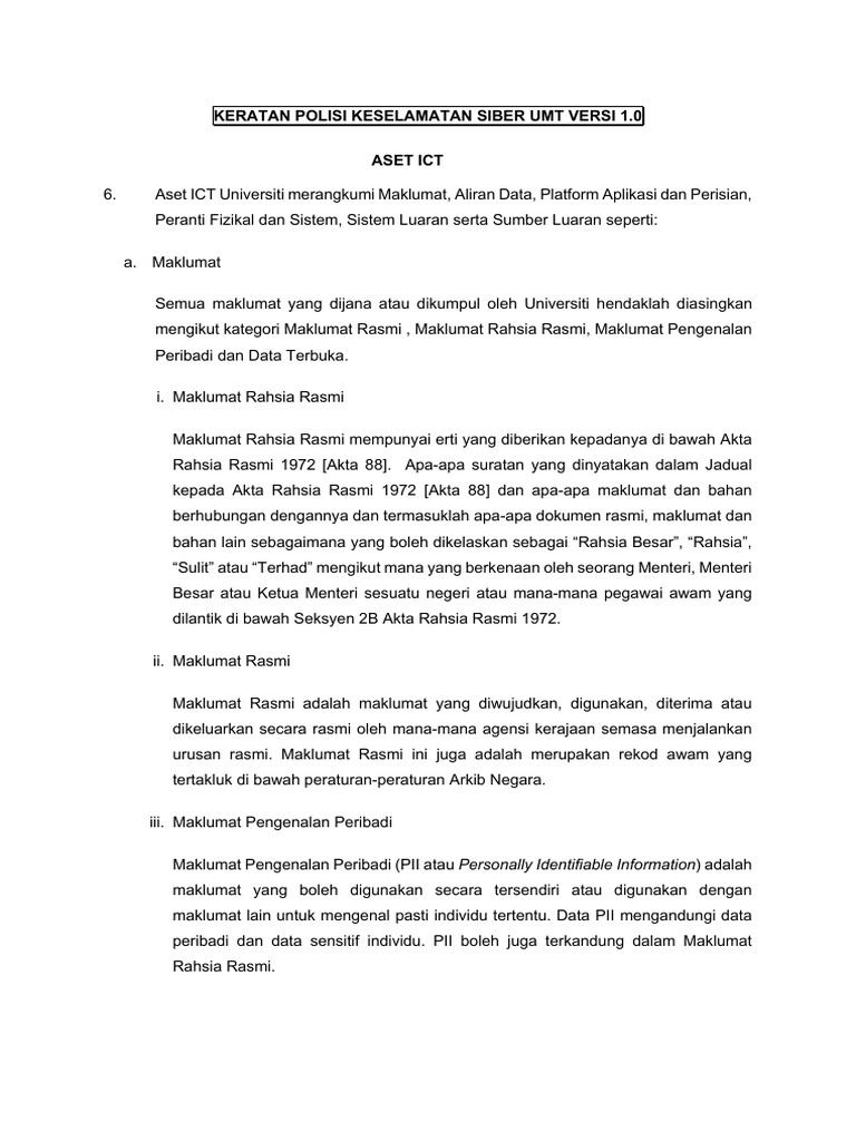 4 - Keratan Polisi Keselamatan Siber UMT | PDF