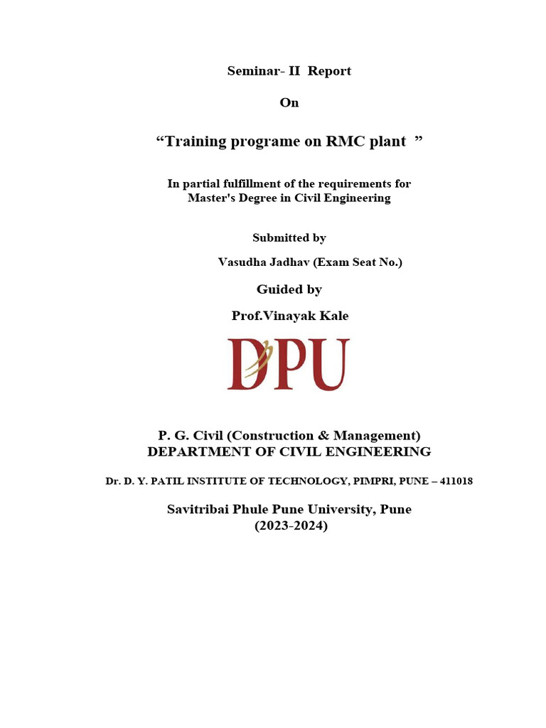 Seminar Report | PDF | Concrete | Structural Engineering