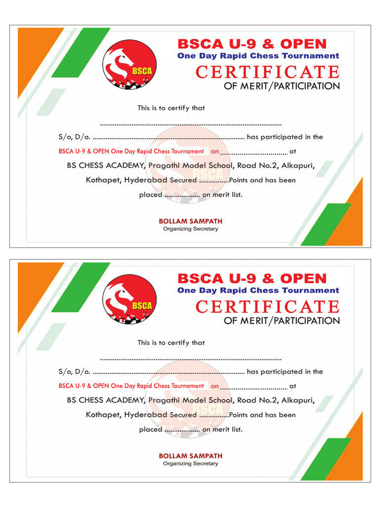 Certificate BSCA | PDF