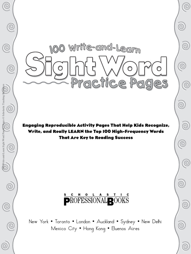 100 Write-and-Learn Sight Word Practice Pages | PDF | Cognitive Science ...