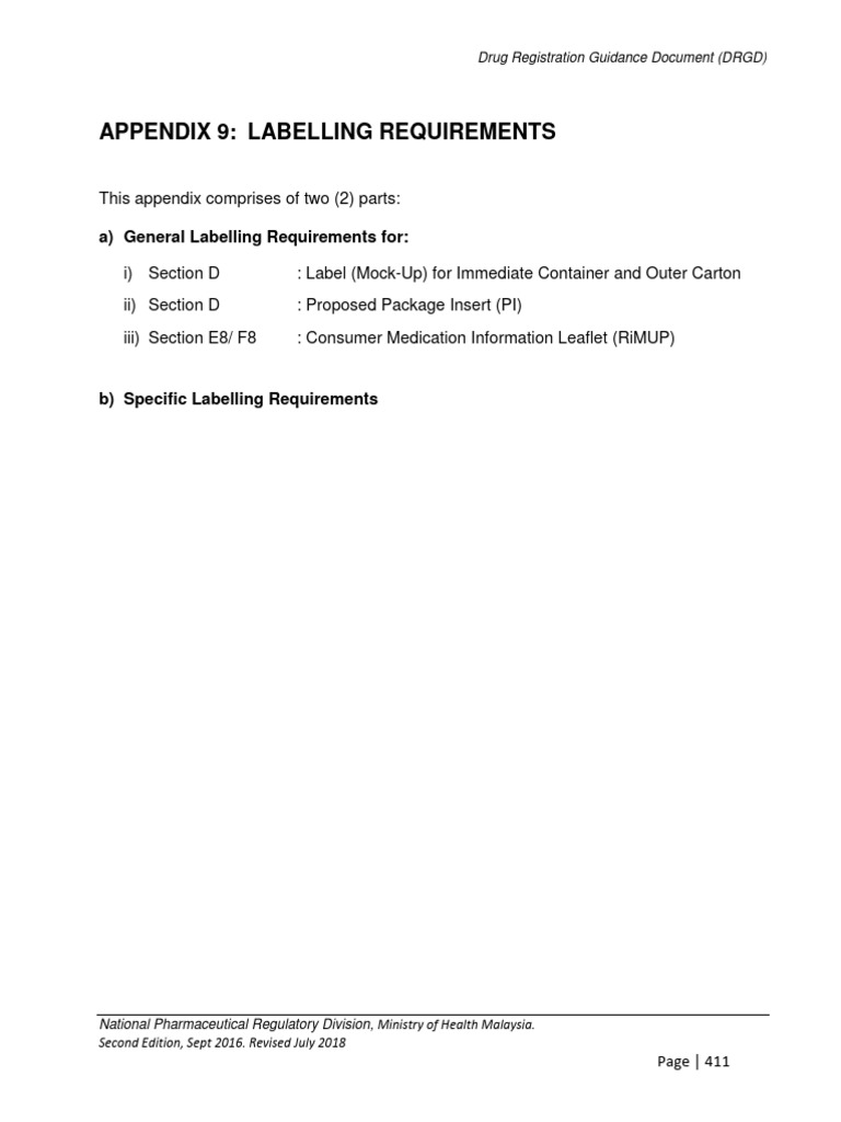 Appendix 9 Labelling Requirements | PDF | Prostate Cancer | Prostate ... Appendix 9 Labelling Requirements | PDF | Prostate Cancer | Prostate ...