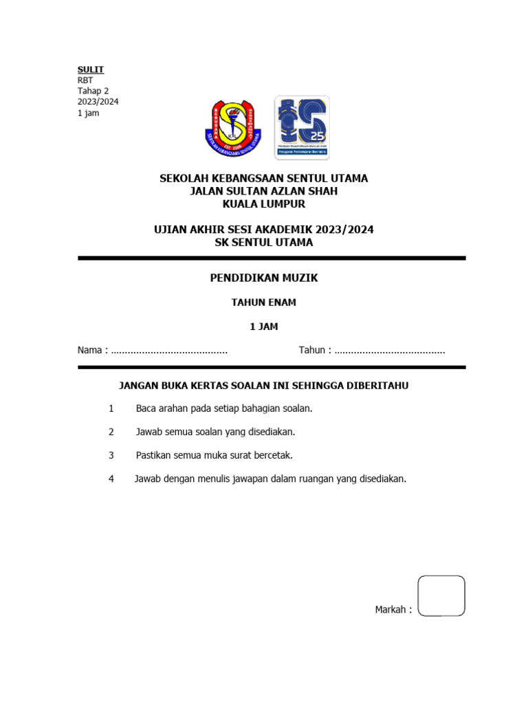 Cover Uasa Sksu 20232024 | PDF