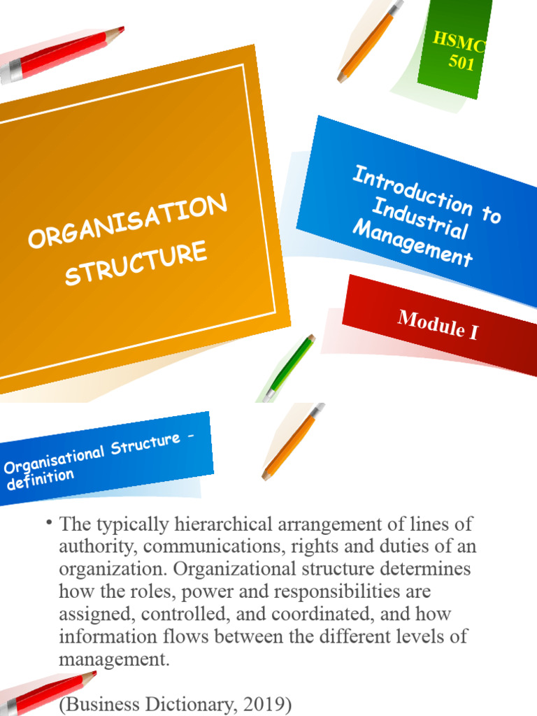 HSMC 501: Organization in Industrial Management Lec 3, 4 & 5 | PDF ...
