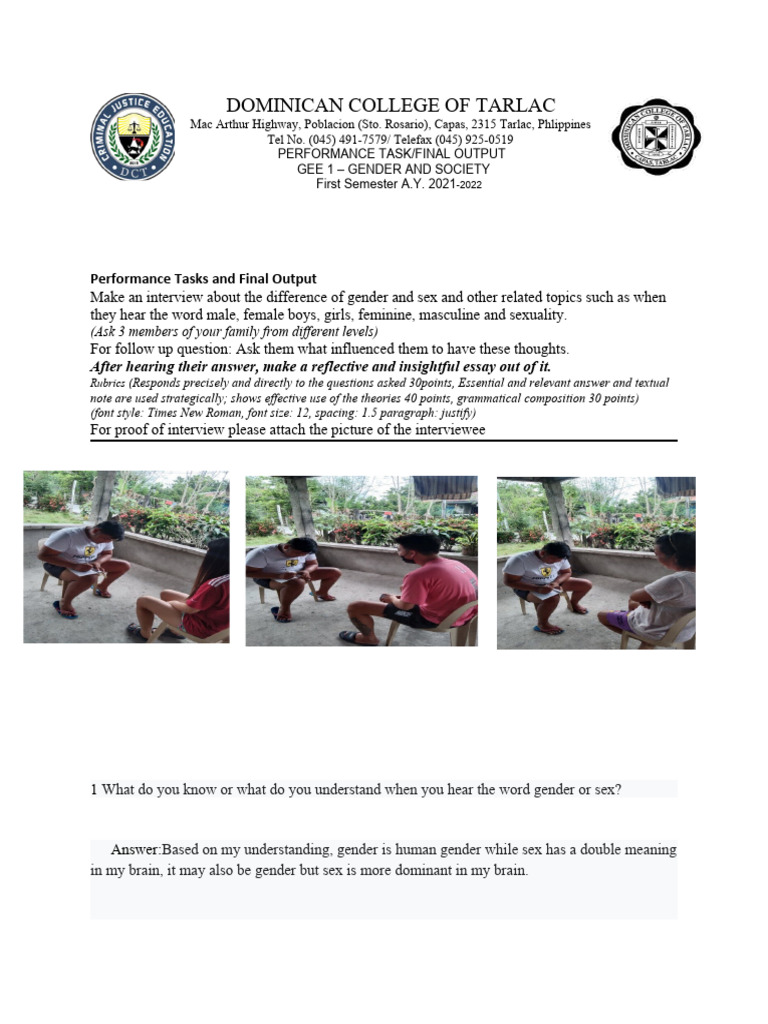 Interview Gee1 | PDF | Gender | Gender Studies