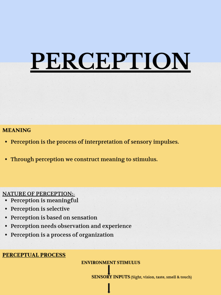 Perception Sem 2 Ppt Copy | PDF | Perception | Stereoscopy