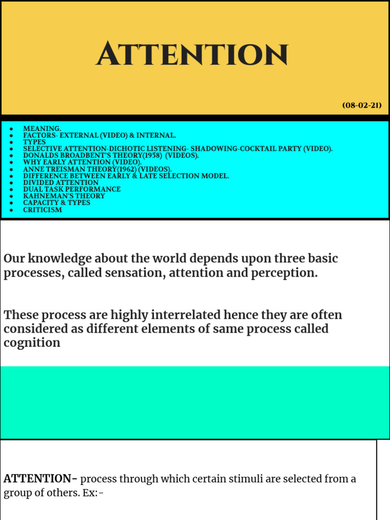 Attention Sem-2 PPT | PDF | Attention | Neuropsychology