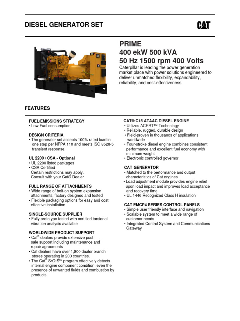 Tec - Spec 500kva | PDF | Diesel Engine | Engines