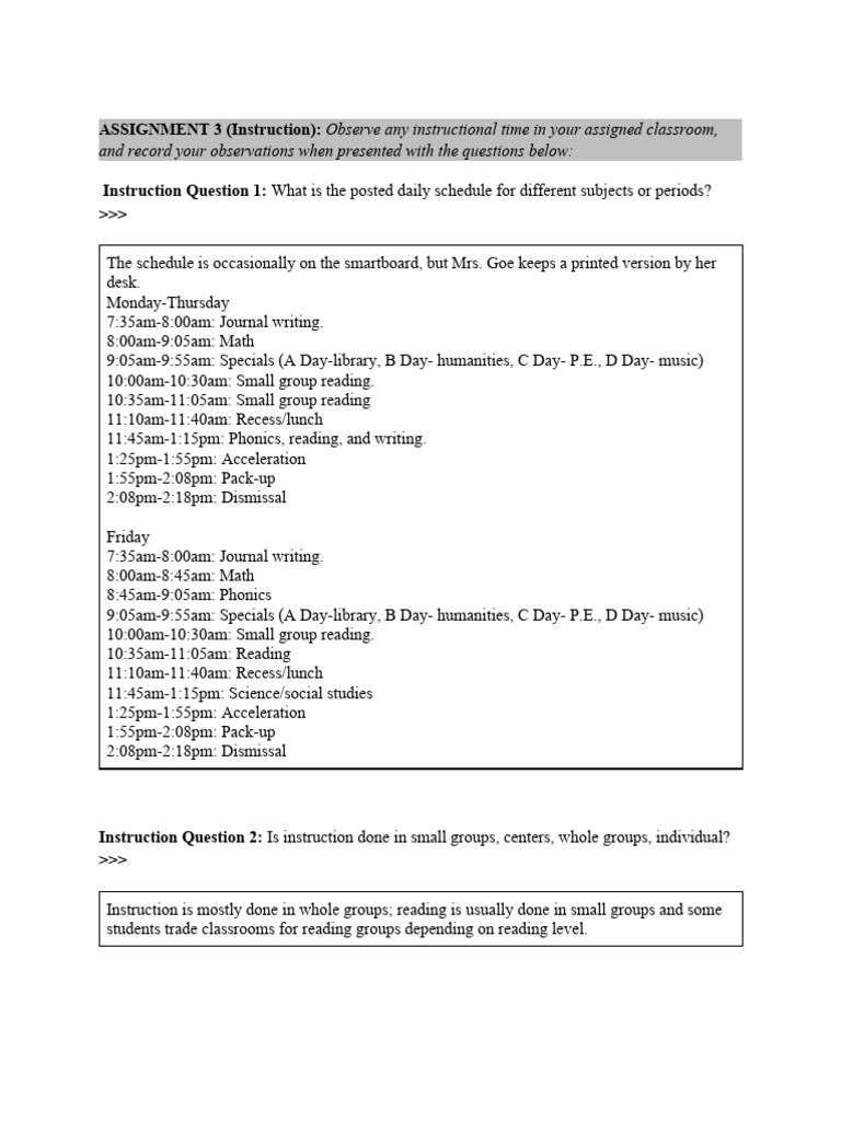 Edu 201 Assignment 3 Instruction - 1 | PDF | Teachers | Phonics