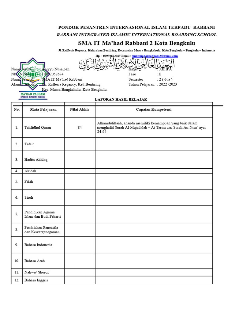 CONTOH RAPOR KURMER | PDF