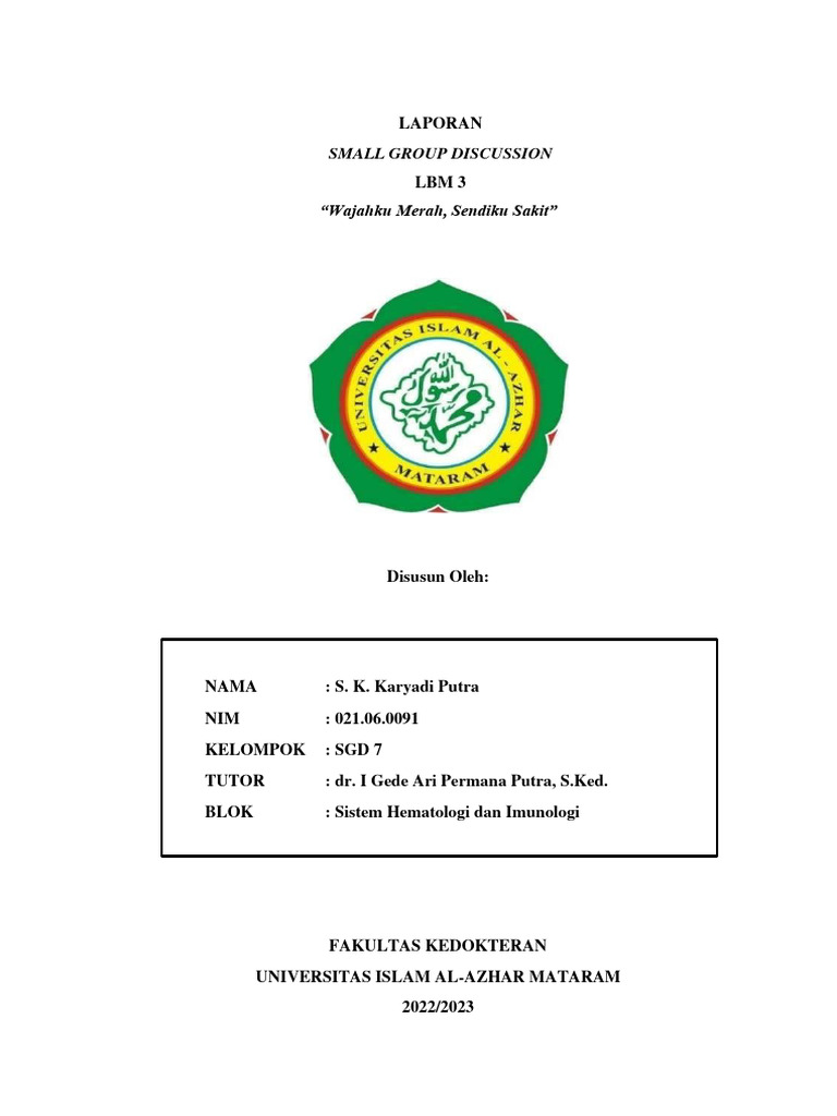 Laporan SGD LBM 3 Blok Hematologi Dan Imunologi | PDF