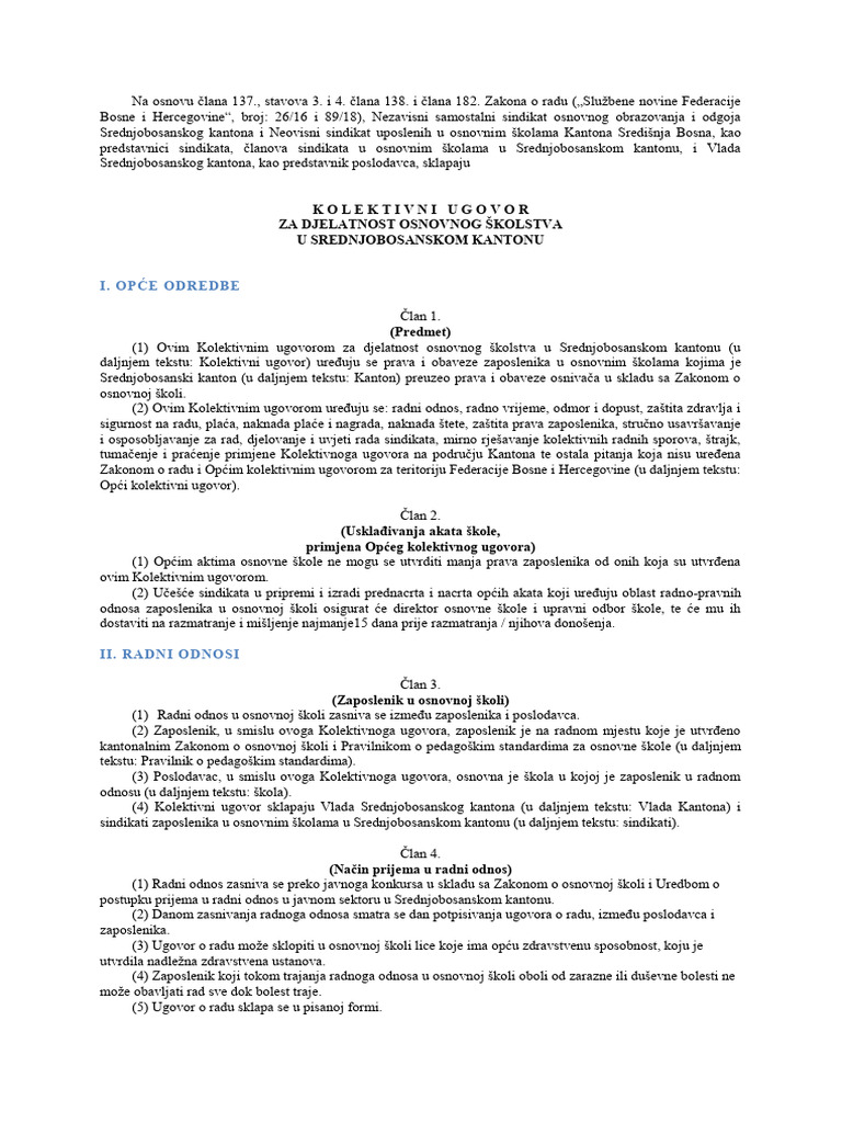 Kolektivni Ugovor | PDF