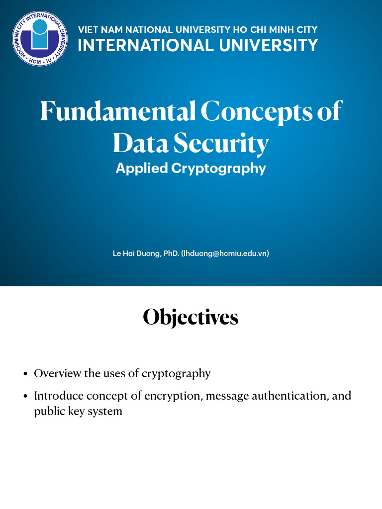 FCoDS - W02 - Applied Cryptography | PDF | Public Key Cryptography | Key (Cryptography)