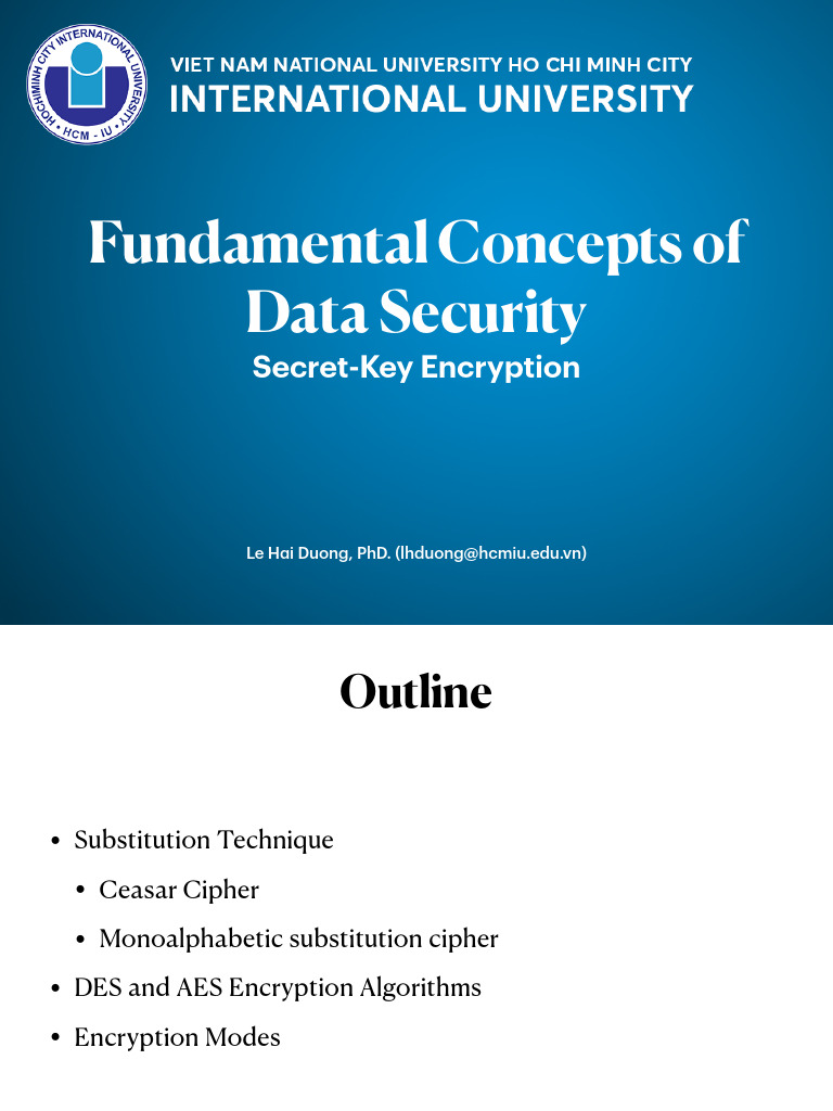 FCoDS W03-W04 Secret Key Encryption | PDF | Cryptography | Encryption